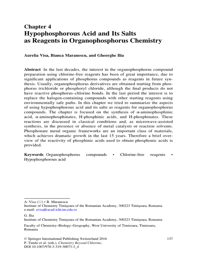06-Chapter 4 Hypophosphorous Acid and Its Salts as Reagents in ...