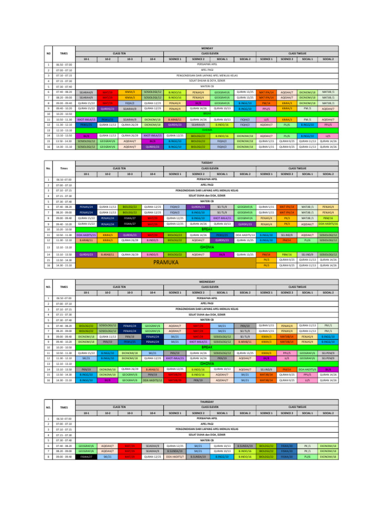 Jadwal Pelajaran Sem 2 THN 2024-2025-1 | PDF