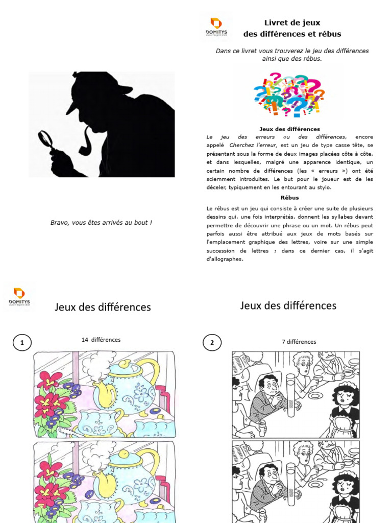 Livret de jeux : Rébus et différences | PDF