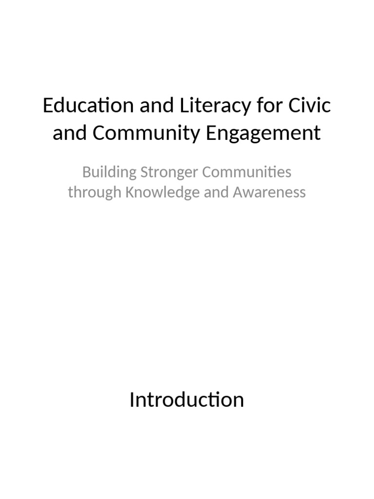 Education and Literacy Civic Engagement | PDF | Literacy | Civic Engagement