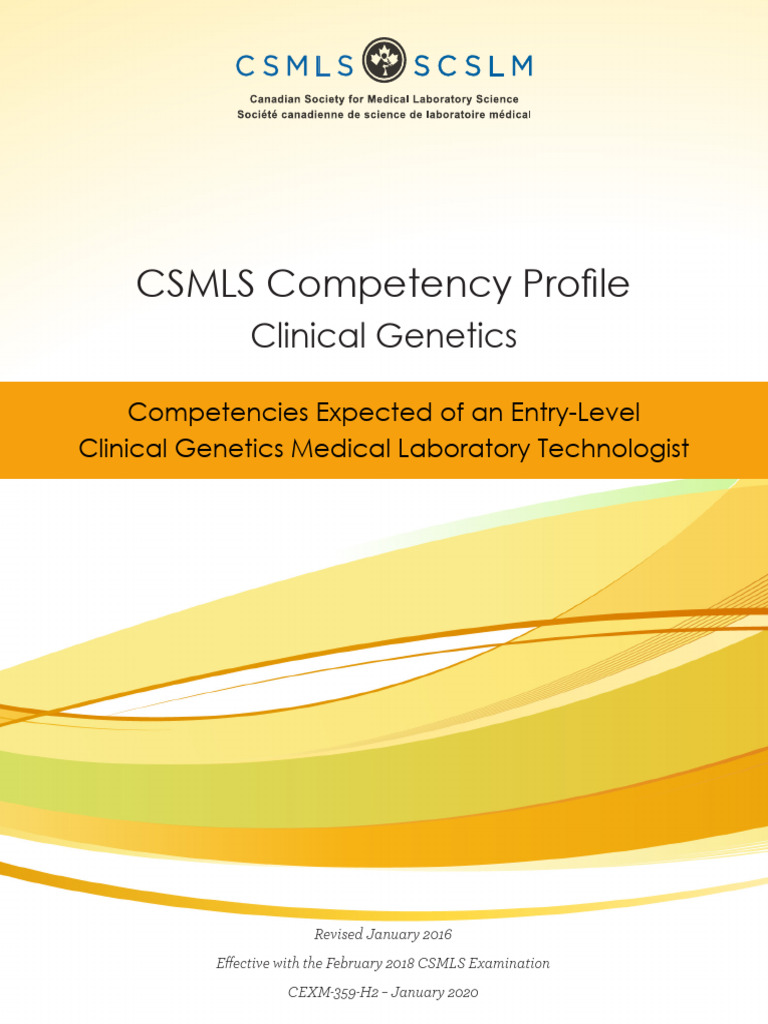 Clinical Genetics Guideline For CSMLS Test | PDF | Medical Laboratory ...