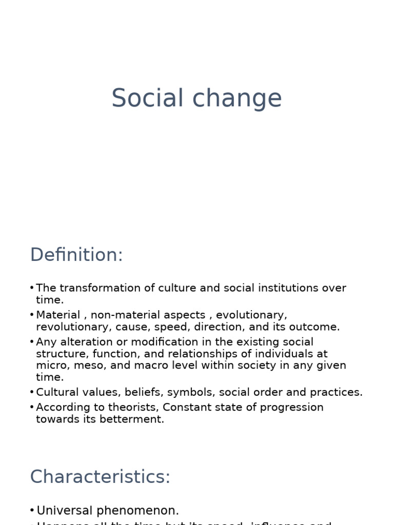 Social Change | PDF | Society | Scientific Theories