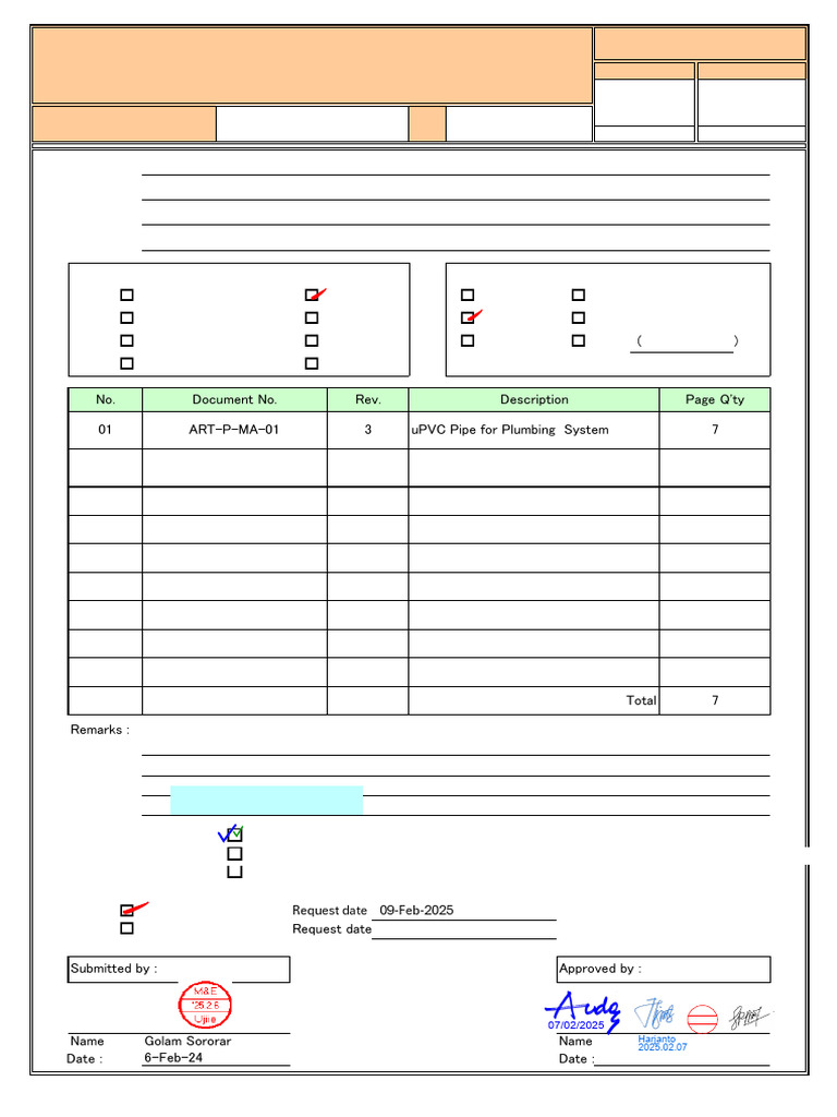 uPVC Pipe Approval Transmittal Sheet | PDF | Pipe (Fluid Conveyance ...
