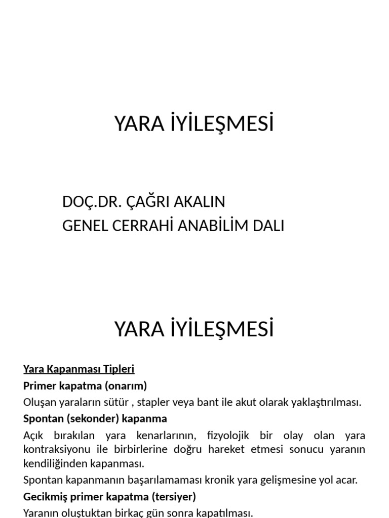 Yara İyi̇leşmesi̇ | PDF