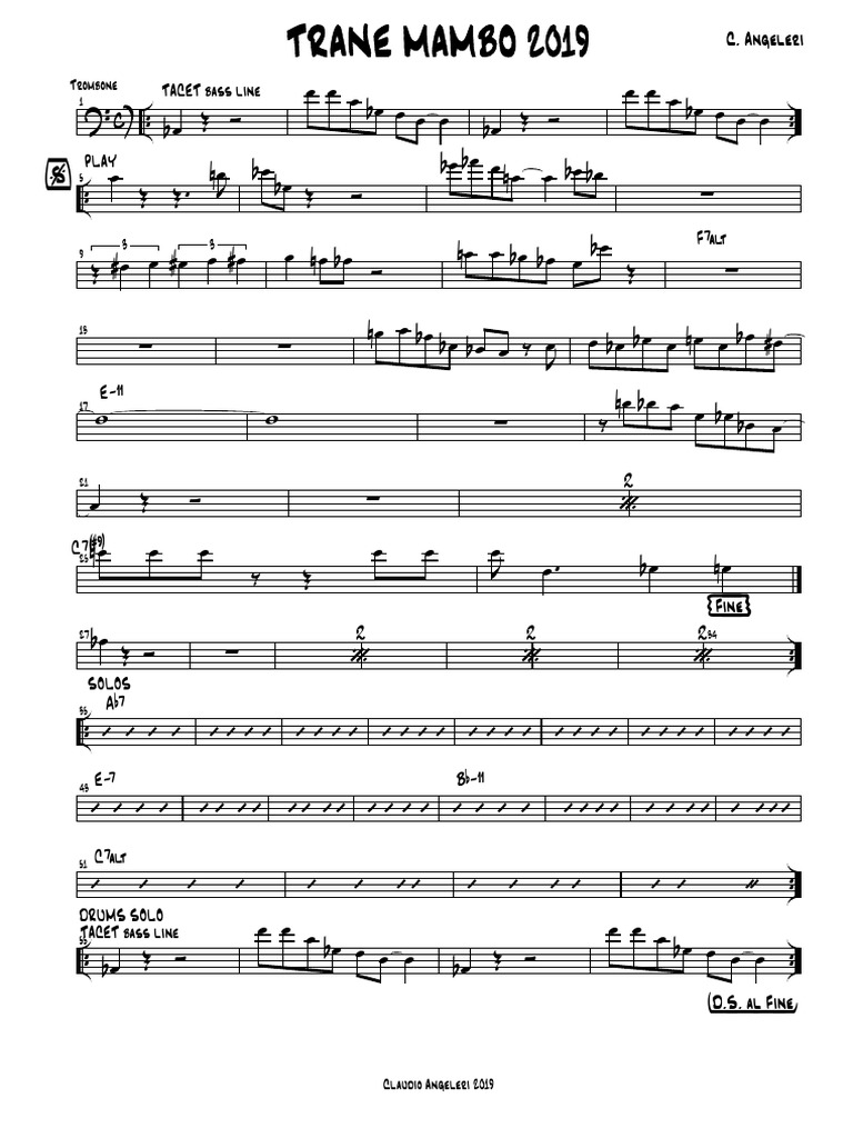 Trane Mambo TROMBONE | PDF