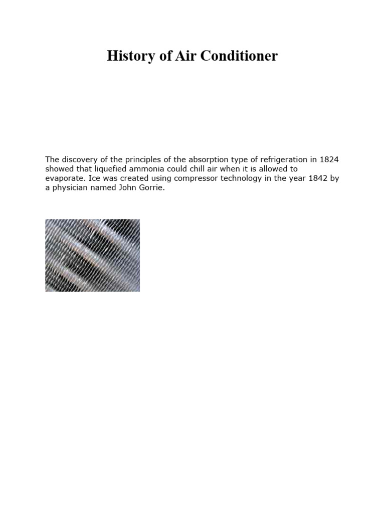 History of Air Conditioner1 | PDF | Air Conditioning | Chlorofluorocarbon