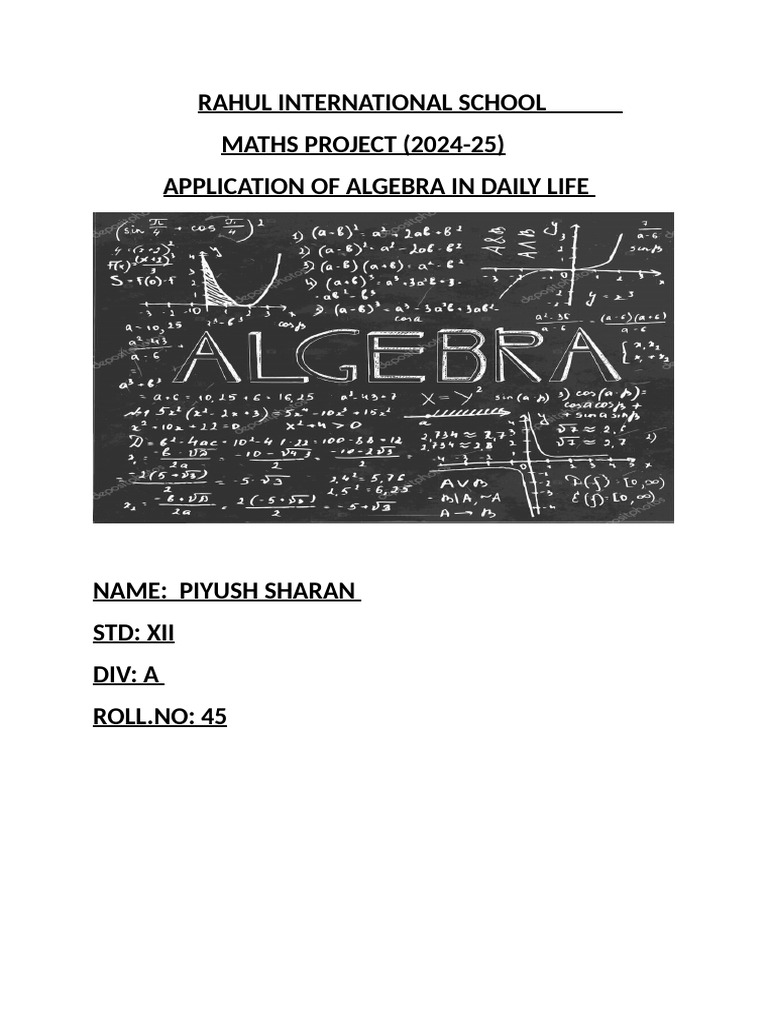 Algebra's Role in Everyday Life | PDF | Algebra | Equations