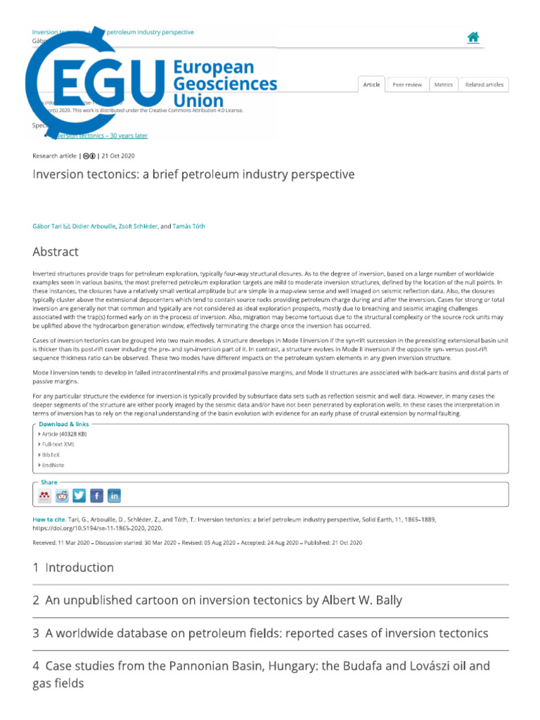 Inversion Tectonics Petroleum | PDF