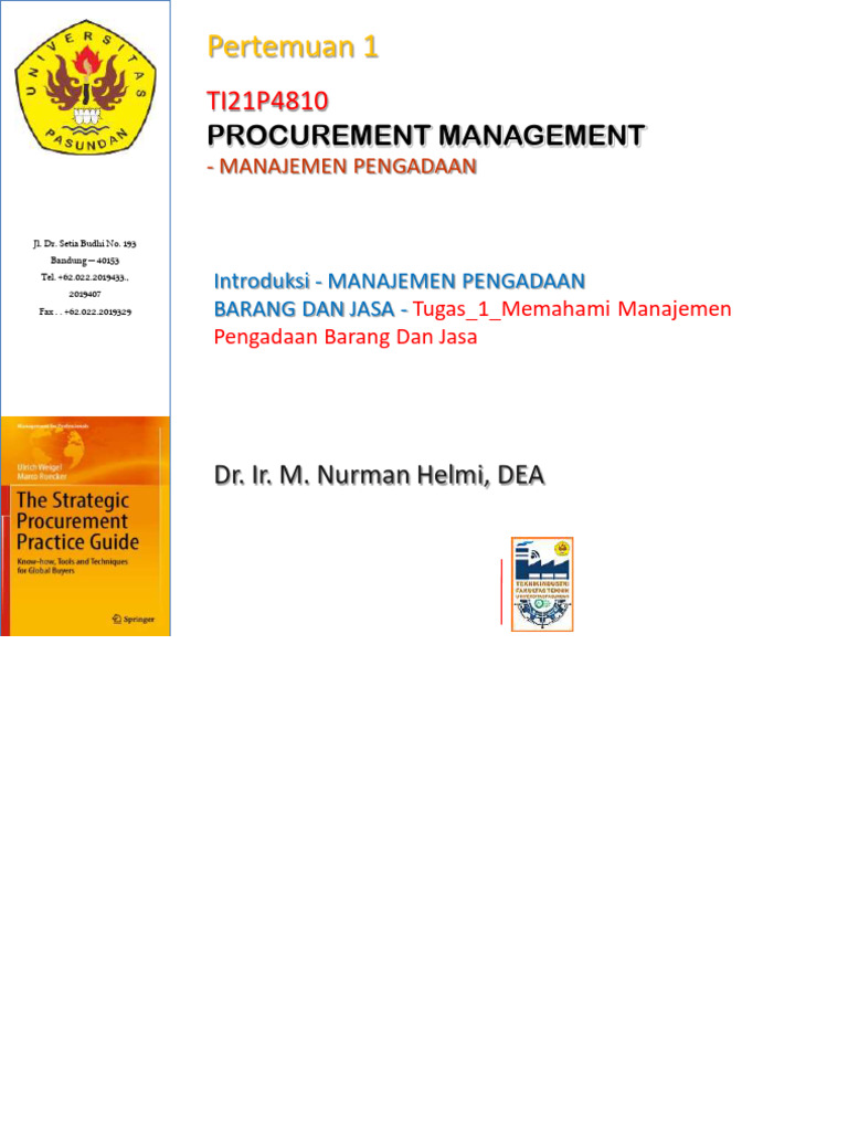 Procurement Strategy Case Study 1 - TUGAS - 1 | PDF