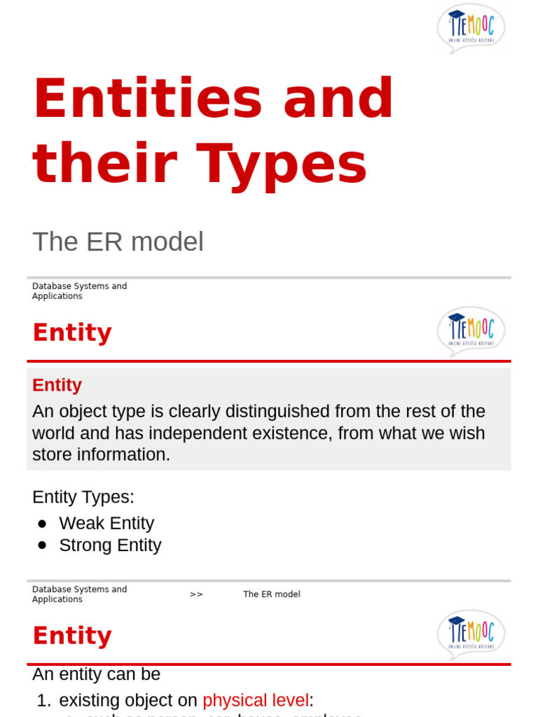 Entities and Their Types | PDF | Databases | Information Technology