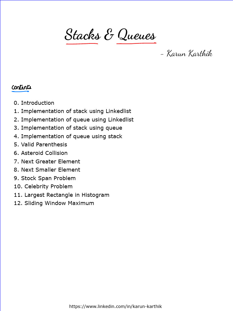 Stacks & Queues Notes Animated | PDF
