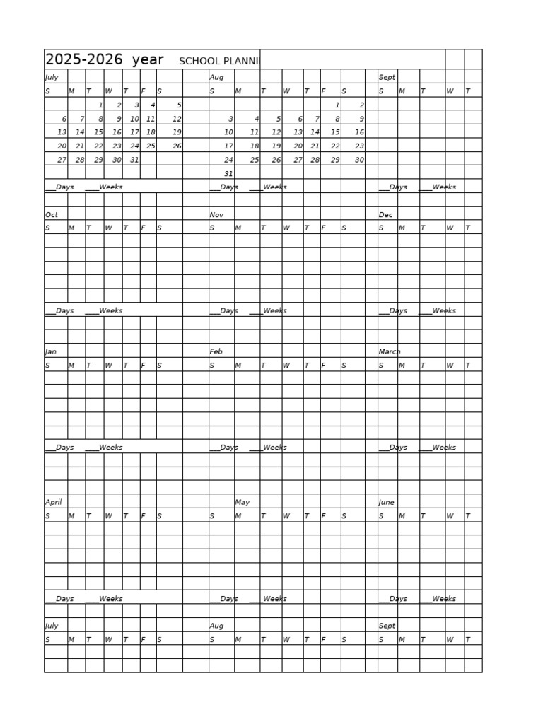 2025-2026 School Year Calendar | PDF | Comics | Comics Publications