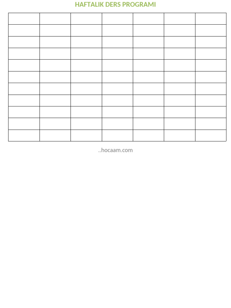 Hafta Lik Ders Program I Bos or Nek | PDF