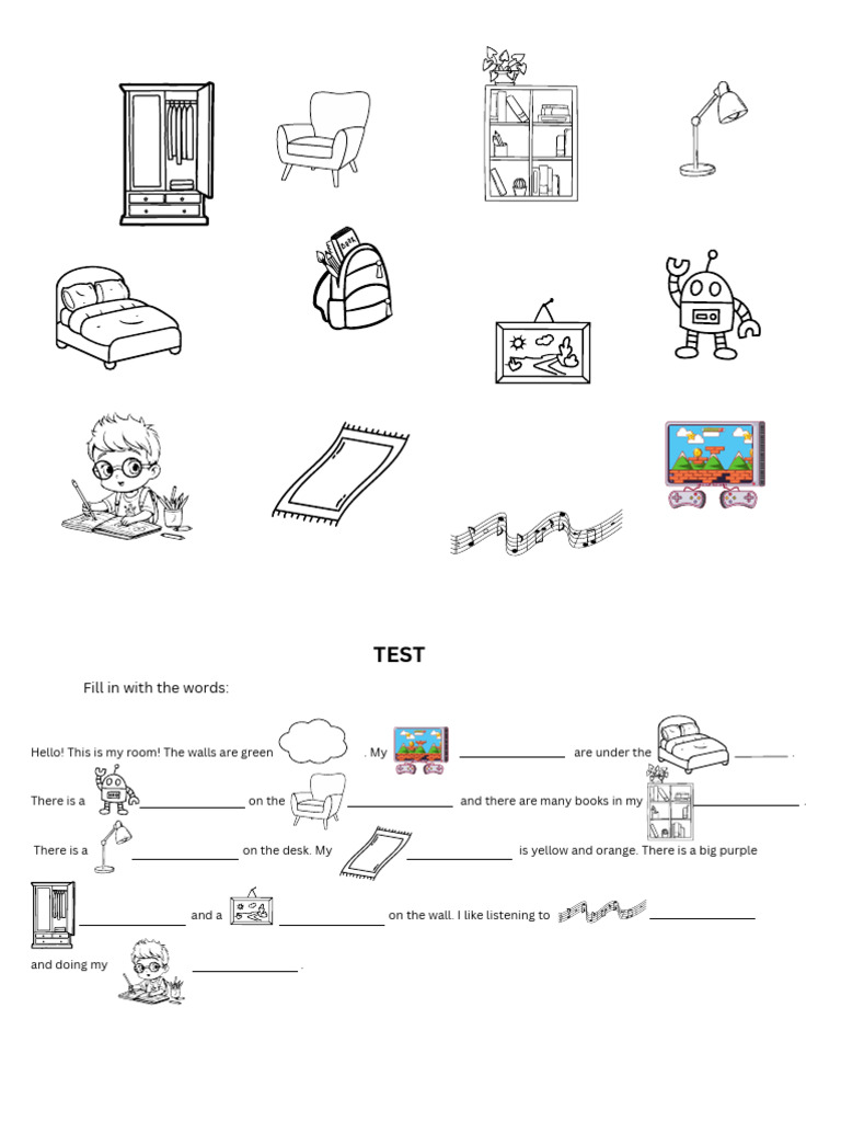 Wordsearch House Items Class 2 | PDF