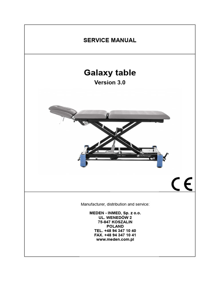 GALAXY Treatment Tables - Service Manual r03 | PDF | Electrical Connector | Safety