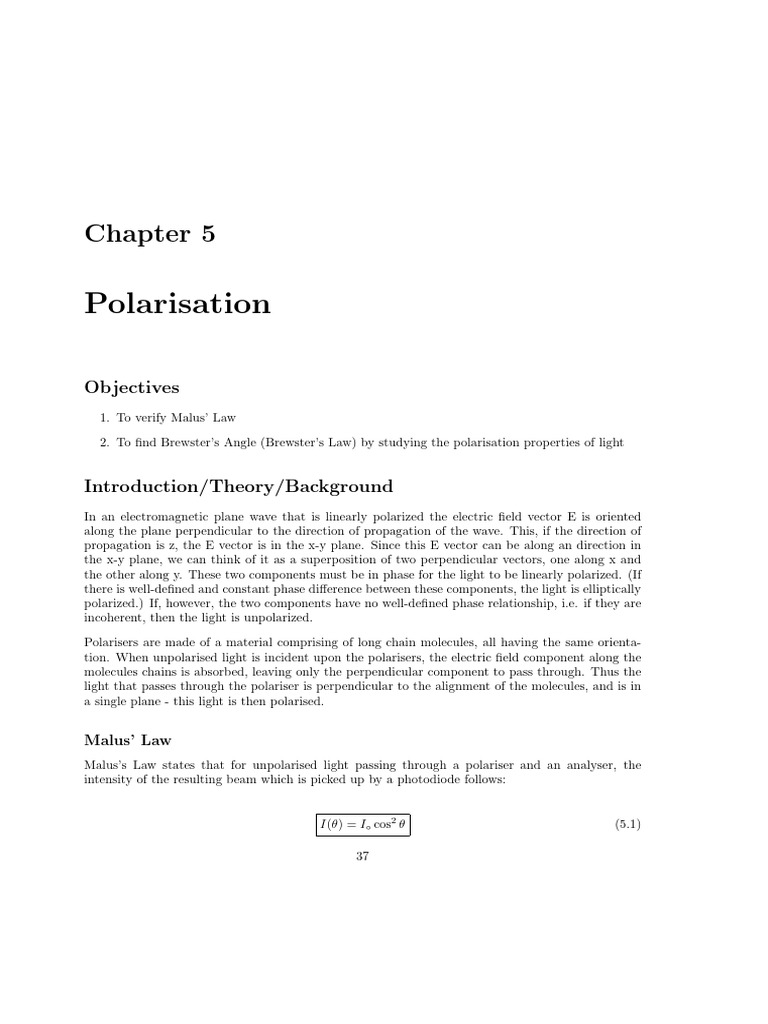 1.2. Polarisation | PDF | Polarization (Waves) | Light