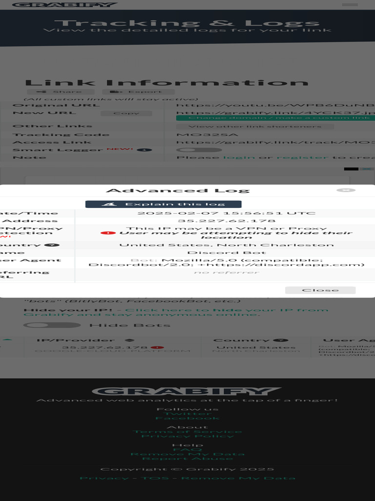 Tracking - Grabify IP Logger & URL Shortener | PDF