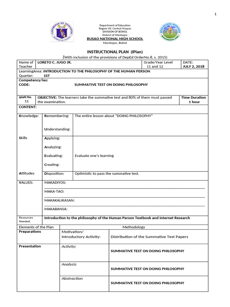 IPlan July 2 3 5 6 | PDF | Learning | Educational Assessment