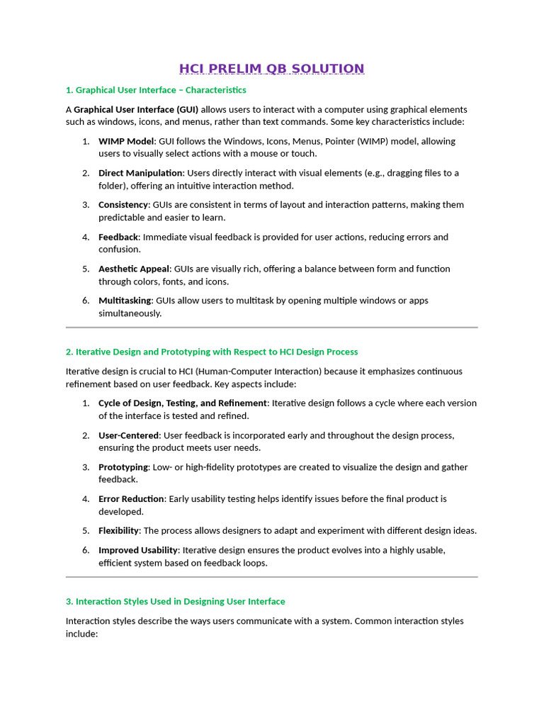 HCI Design Principles and Usability Evaluation | PDF | Usability | Graphical User Interfaces