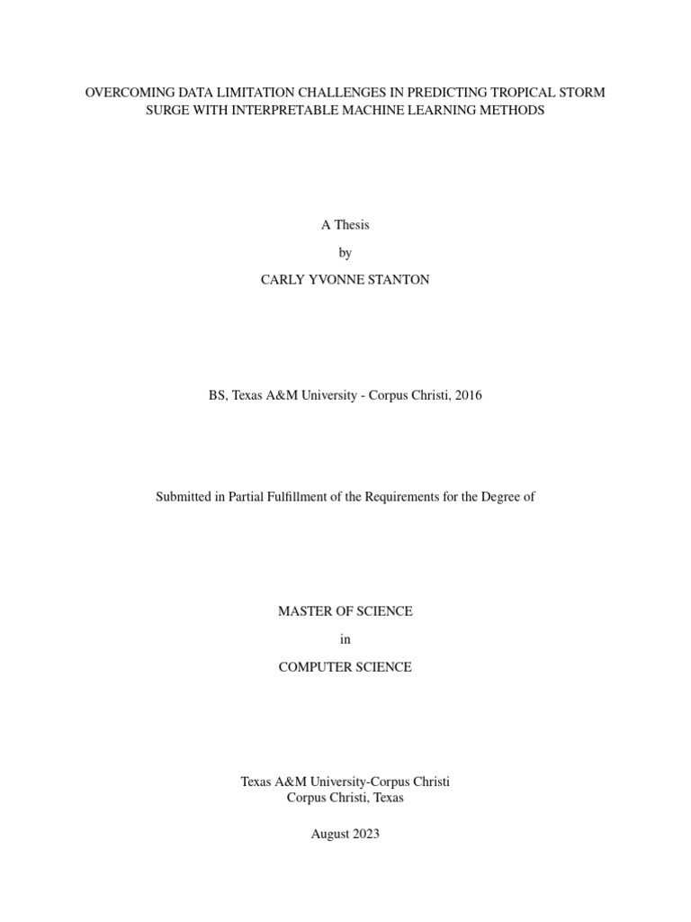 Stanton_Carly_Thesis | PDF | Storm Surge | Machine Learning
