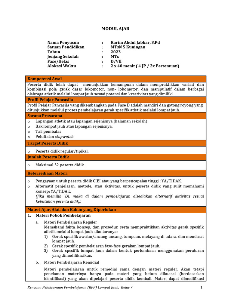 7. MODUL AJAR_LOMPAT JAUH | PDF