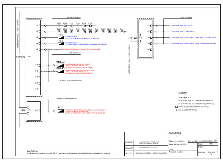 GZOP Prvomajska 21 - Adresabilni Modul - Jednopolna Šema | PDF