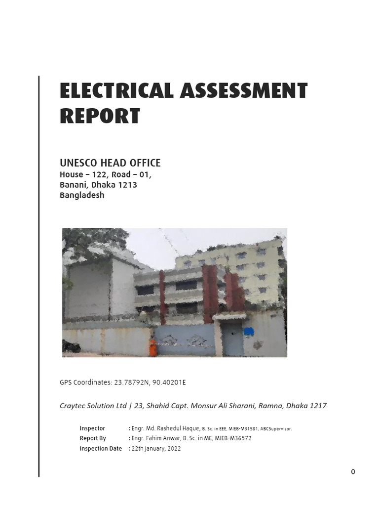 Electrical Safety Assessment UNESCO HO 14sep2022 | PDF | Electrical ...
