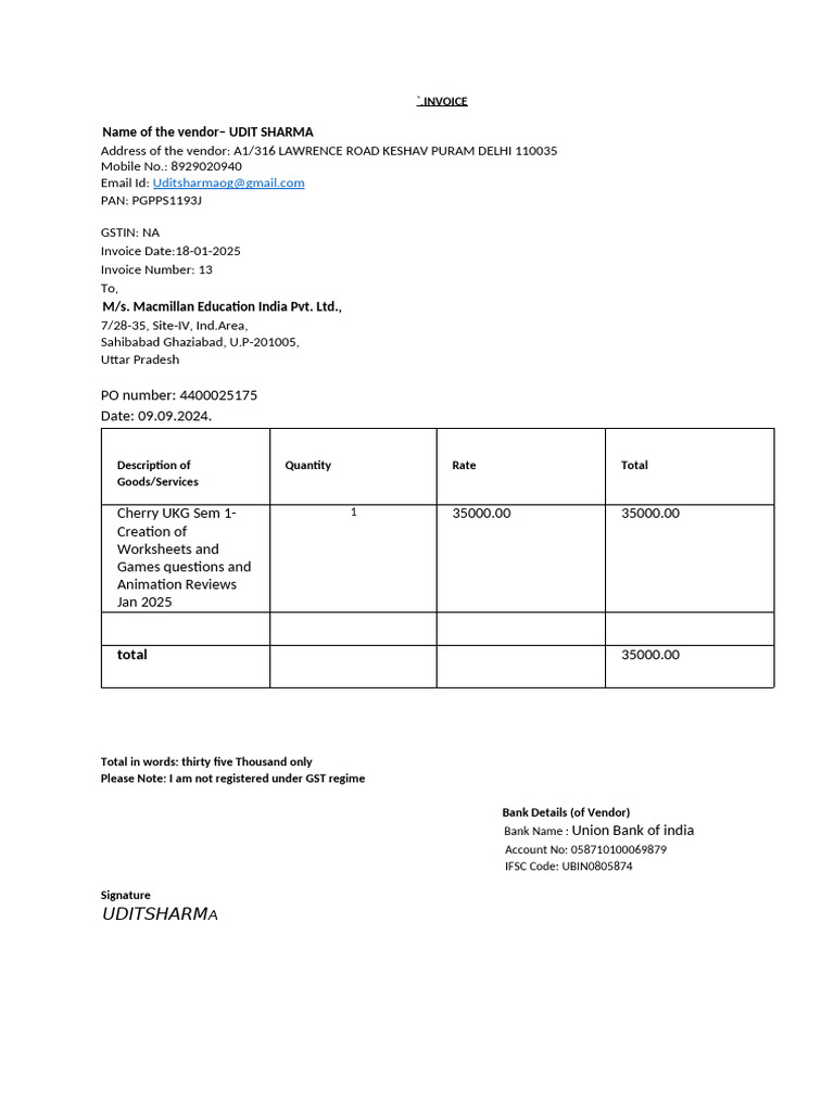 Invoice jan 2025 | PDF