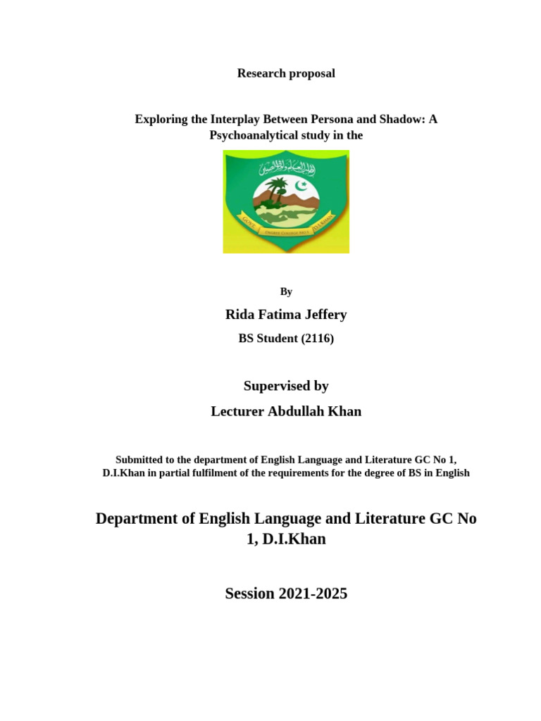 Research Proposal Title Page | PDF