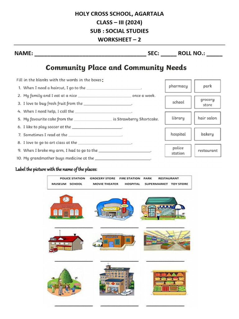 Class 3, SST, Worksheet 2 | PDF