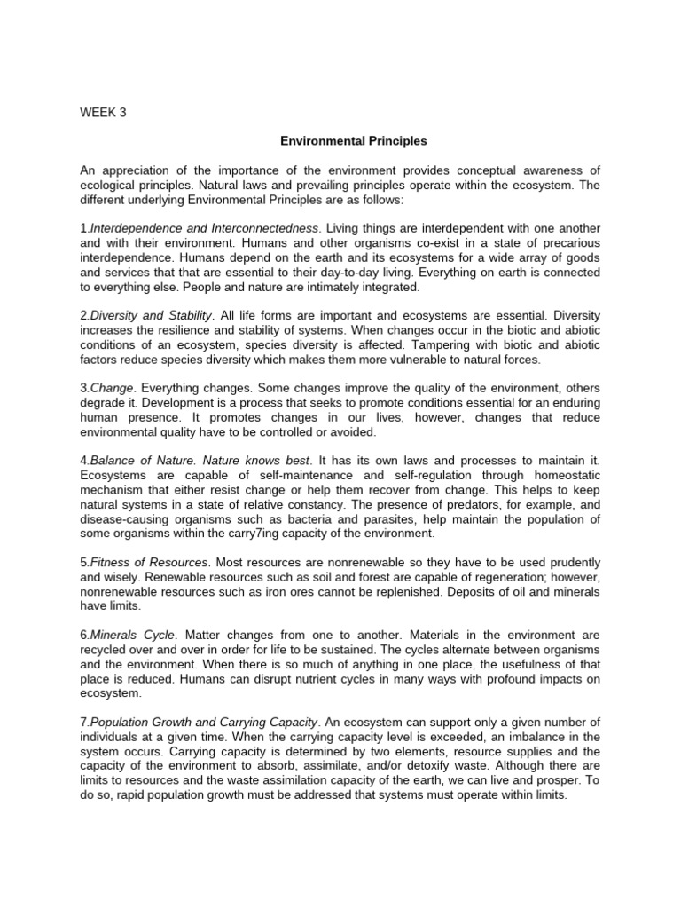 Key Environmental Principles Explained | PDF | Ecosystem | Sustainable ...