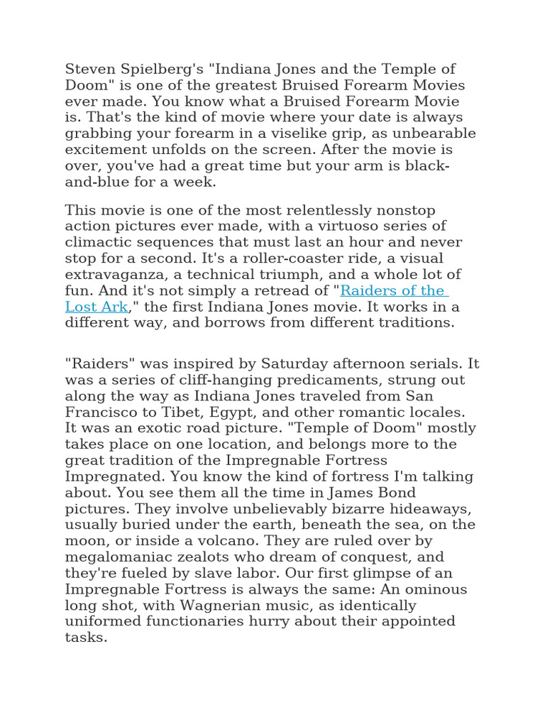 Indiana Jones Film Review | PDF