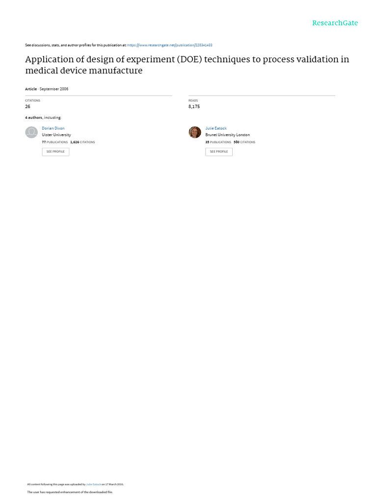 Application of Design of Experiment DOE Techniques | PDF | Printed Circuit Board | Verification ...