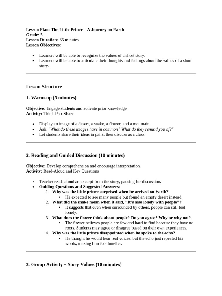 Lesson Plan P34 | PDF | Lesson Plan | Reading Comprehension