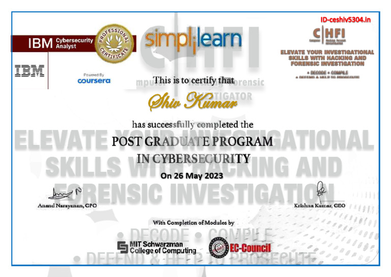 Msc Certificate | PDF