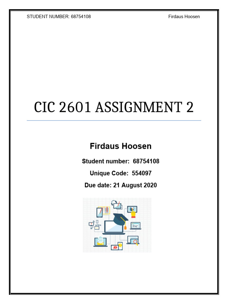 (68754108) Cic 2601 Assignment 2 | PDF | Artificial Intelligence | Intelligence (AI) & Semantics