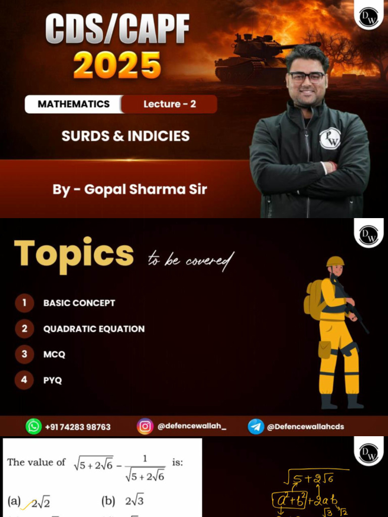 Surds and Indices 02 _ Class Notes | PDF