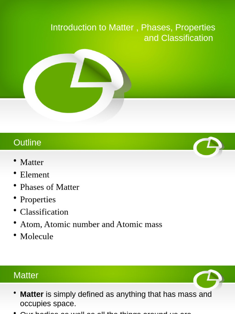 Introduction Matter phases and classification | PDF | Proton | Chemical ...