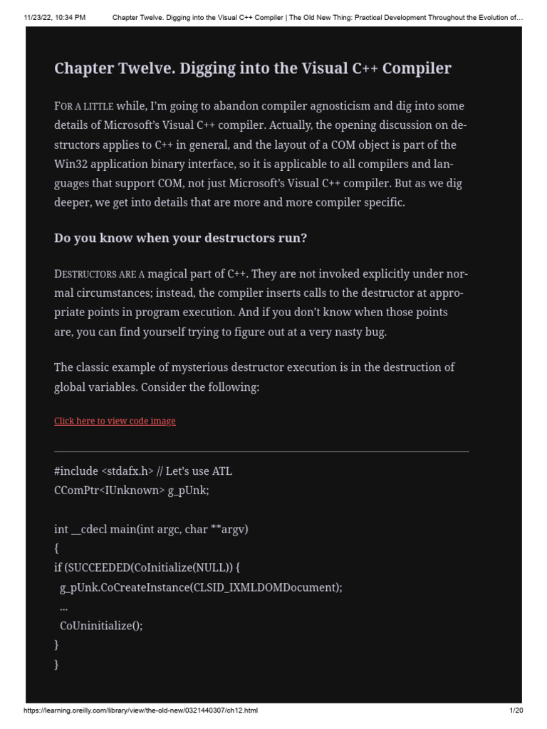 Chapter Twelve. Digging into the Visual C++ Compiler _ The Old New Thing_ Practical Development ...