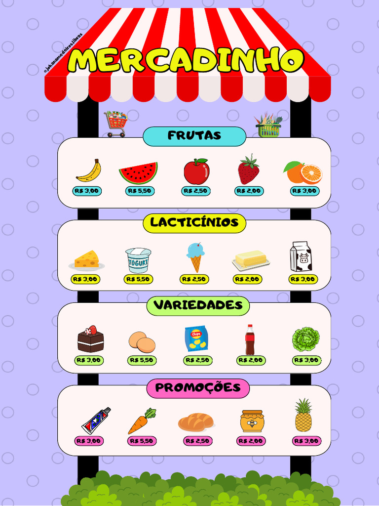 Atividades de Mercadinho para Educação Infantil | PDF