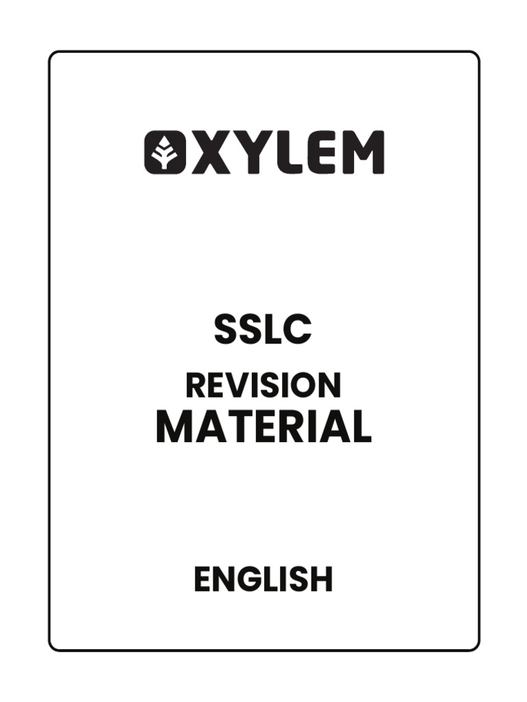 SSLC Revision Material English | PDF