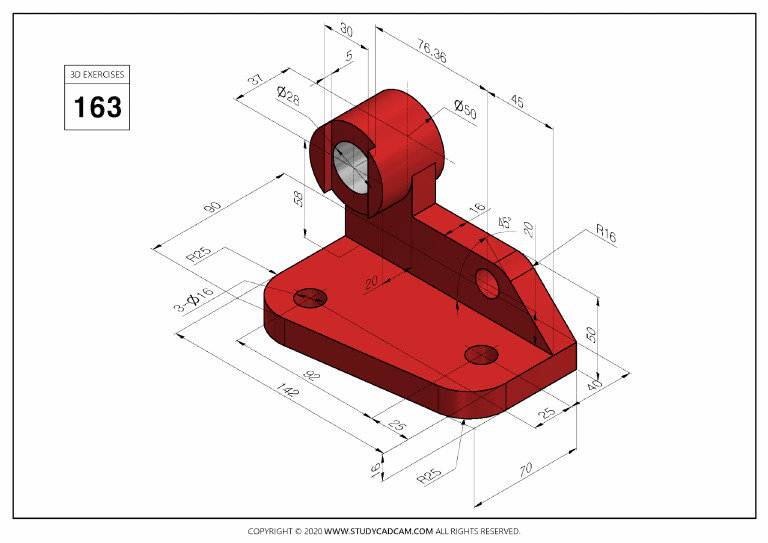 3d Cad Exercises (WWW - Studycadcam.com) 163 | PDF