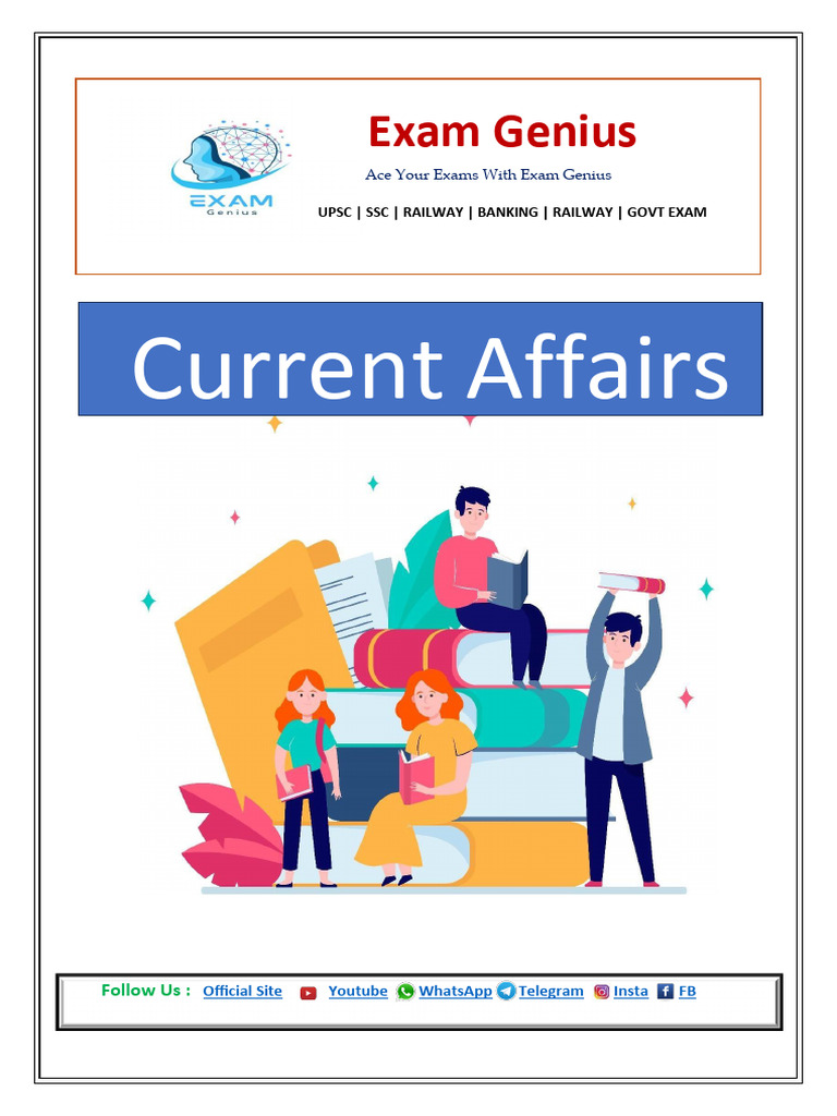Exam Genius AUGUST Month Current Affairs | PDF | Option (Finance ...