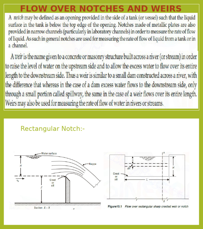 FLOW OVER NOTCHES AND WEIRS | PDF