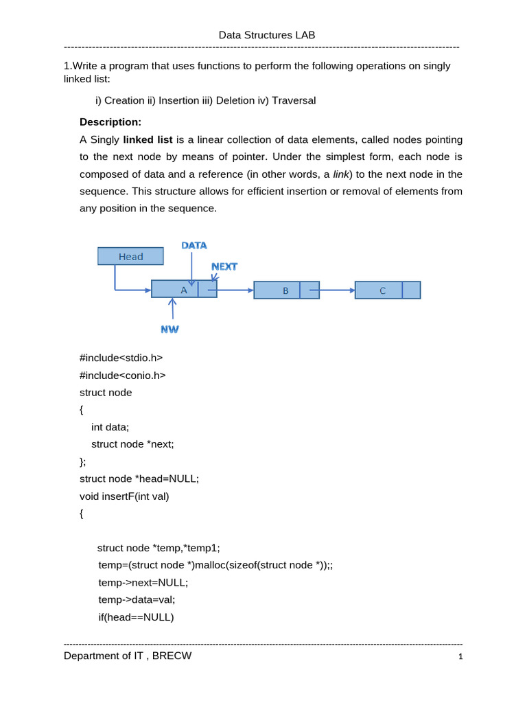 DS LAB MANUAL 2020 - final | PDF | Queue (Abstract Data Type) | Computer Data