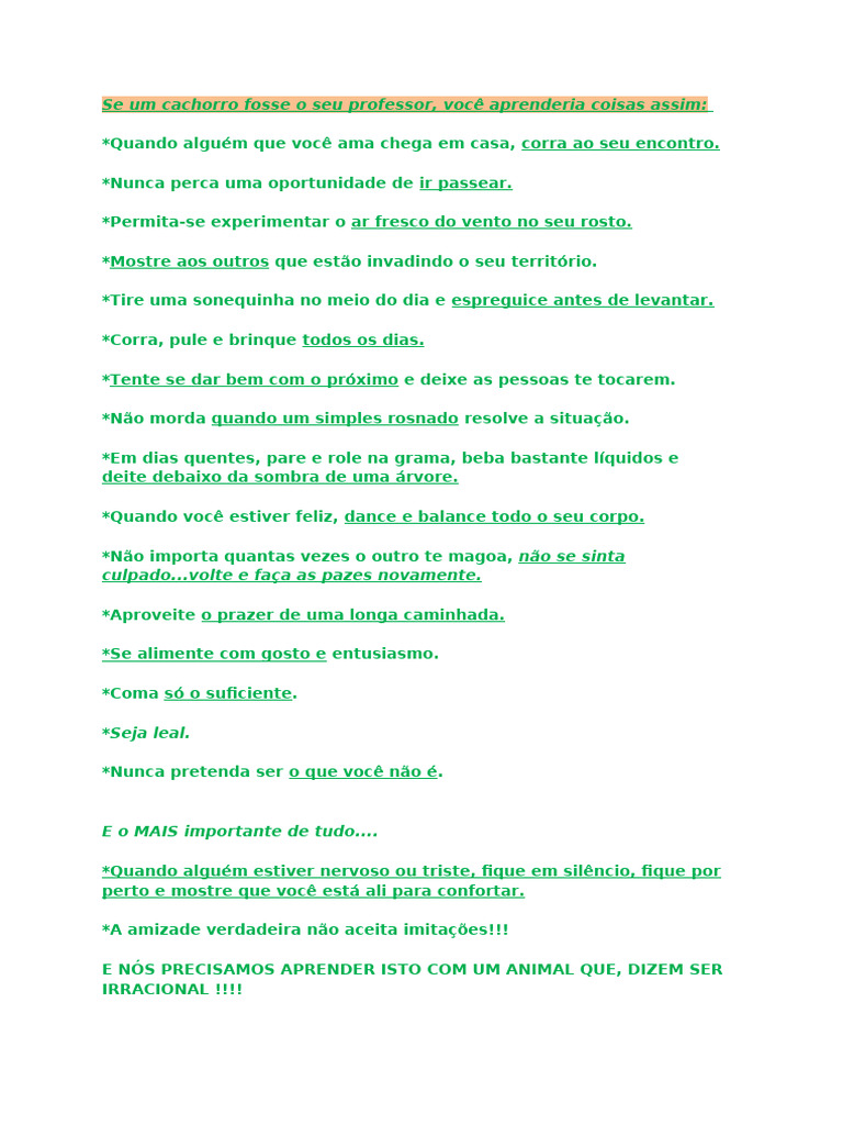 Se Um Cachorro Fosse o Seu Professor | PDF