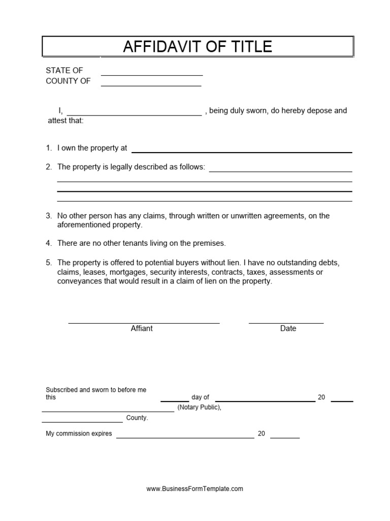 Affidavit - of - Title 2 | PDF