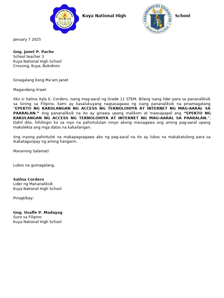 Letter Sample | PDF