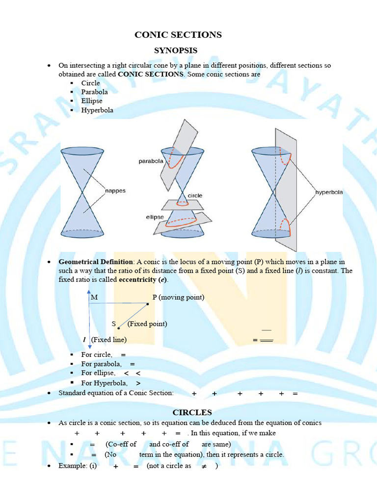 10. CONIC SECTION | PDF | Differential Geometry | Classical Geometry