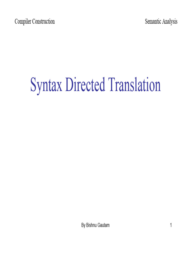 05+Syntax-Directed+Translation | PDF | Parsing | Programming Language